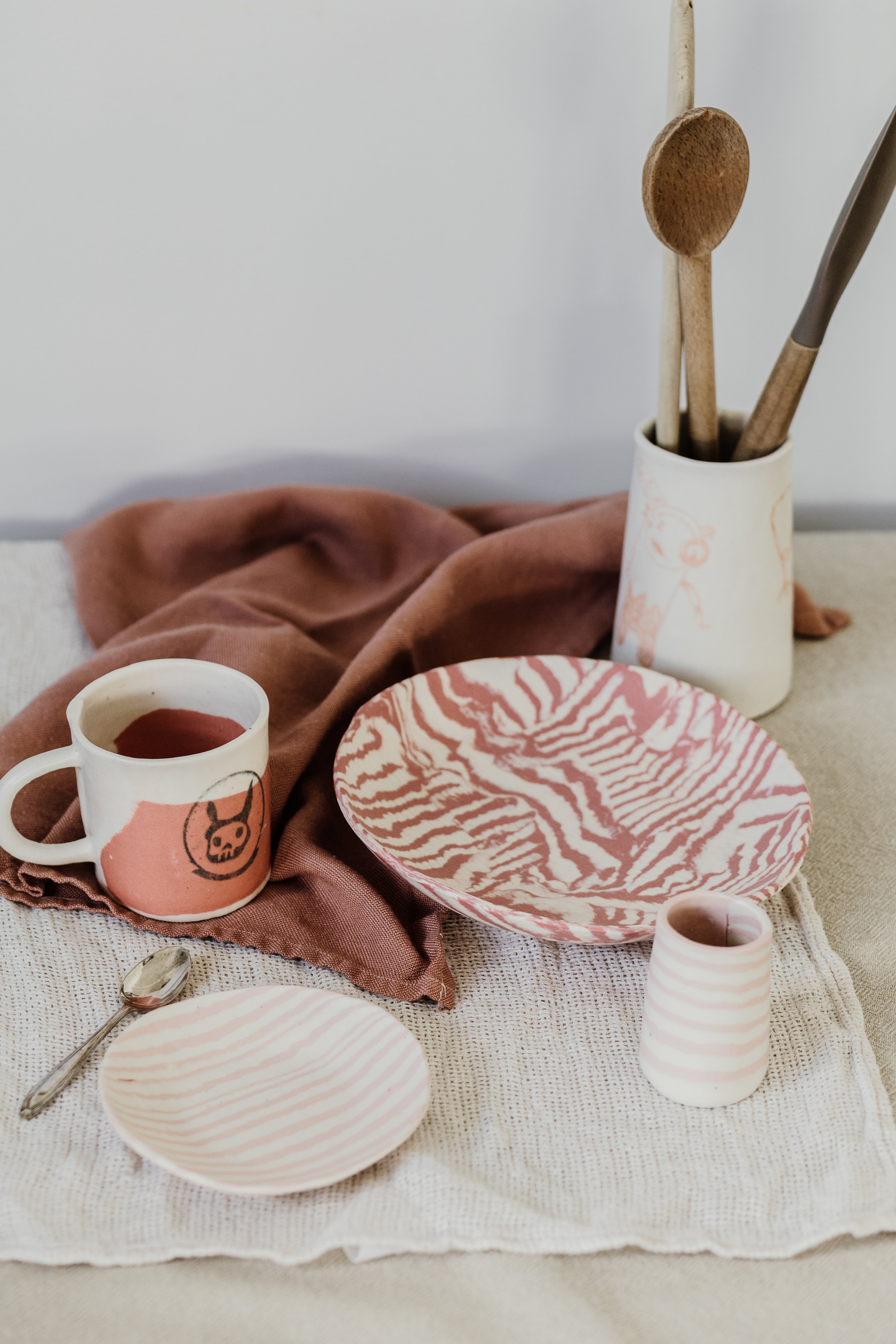 Nerikomi Pasta Bowl Mixed Up — Mystery Creek Ceramics