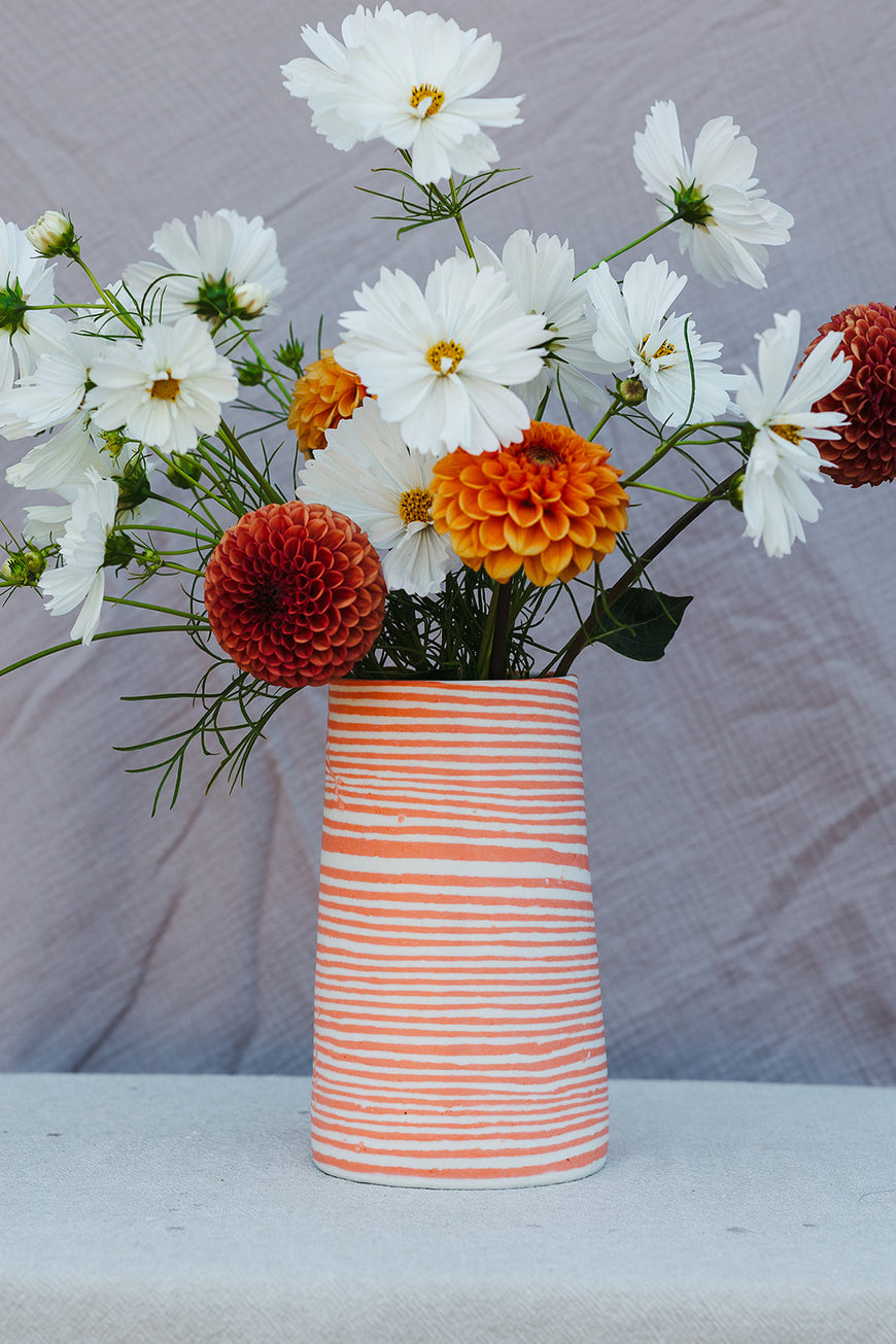 Nerikomi Vase Striped — Mystery Creek Ceramics